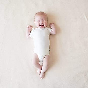 KYTE BABY Short Sleeve Unisex Baby Bodysuits, Rayon Made From Bamboo Material (Newborn, Cloud)