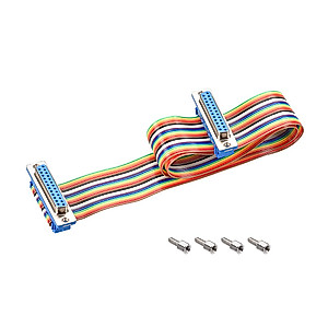 uxcell IDC Rainbow Wire Flat Ribbon Cable DB25 Female to DB25 Female Connector 2.54mm Pitch 19.7inch Length