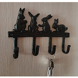 WINTENT Cast Iron Rabbit Wall Hook Rack (Rabbit-1)