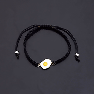 CENWA Egg Jewelry Breakfast Jewelry Egg Pendant Adjustable Bracelet Egg Gift Egg Lover Gift (egg br)
