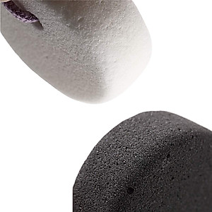 Pumice Stone for Feet, Body, Hands [Made in Japan] Silk or Charcoal Plus Hyaluronic Acid Essence Blended for Extra Fine Smooth Finish, Soft Foot Pumice Scrubber (2 pcs Set (Charcoal and Silk))