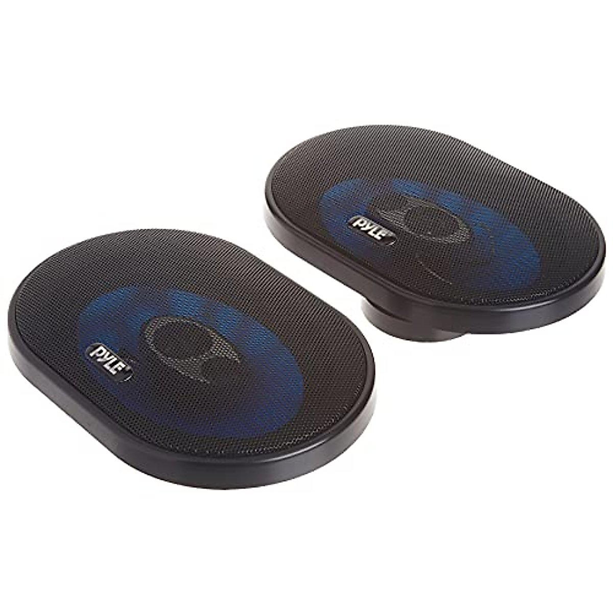 Pyle 6” x 8” Car Sound Speaker (Pair) - Upgraded Blue Poly Injection Cone 3-Way 360 Watts w/ Non-fatiguing Butyl Rubber Surround 70 - 20Khz Frequency Response 4 Ohm & 1" ASV Voice Coil - Pyle PL683BL