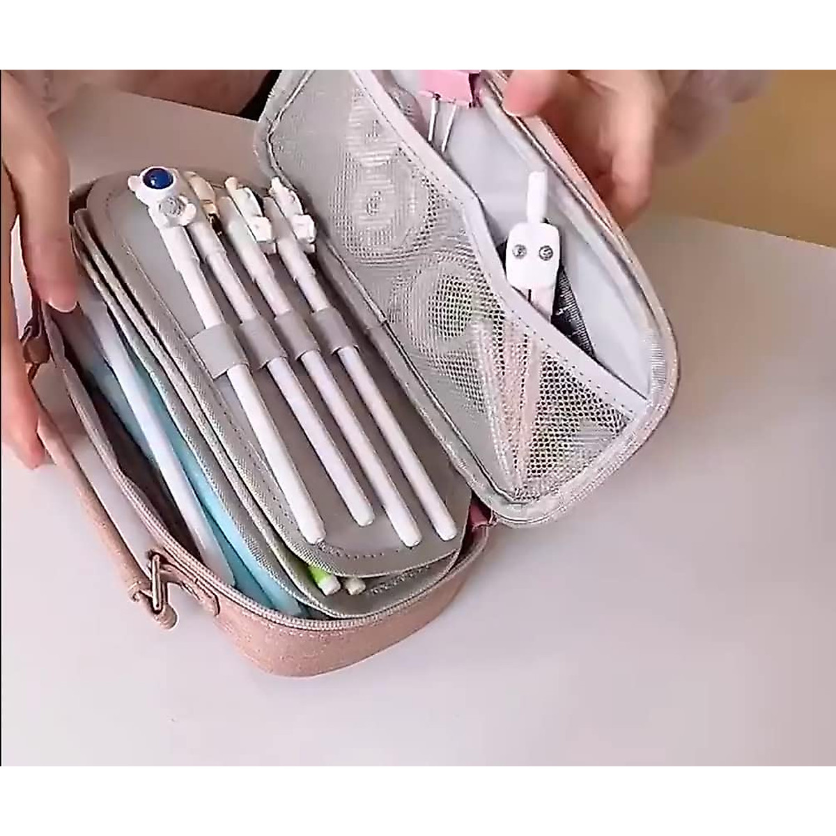 MeiYiYou STRAY K Pencil Case Cosmetic Storage Pouch,STRAY K Merchandise Large Capacity Pen Bag for Fans Gifts(Pink)