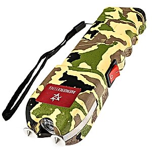 Avenger Defense Stun Gun for Self Defense - Protection Device for Women - Portable LED Flashlight (Chartreuse Green, Plastic)