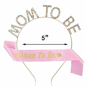 Mom To Be Headband for Women Baby Shower Decoration Party Favors Gift Sits (white)