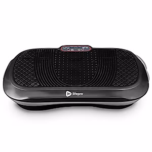 LifePro Vibration Plate Exercise Machine - Whole Body Workout Vibration Fitness Platform w/ Loop Bands - Home Training Equipment for Weight Loss & Toning (Black) (Renewed)