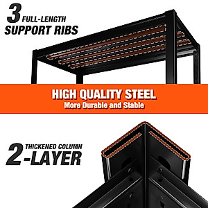 TRISENSE 47''W Garage Shelving Heavy Duty, 2500LBS Heavy Duty Shelving for Garage Storage Adjustable Industrial Shelving Unit, 5 Tier Metal Shelving Units and Storage 47''W*24''D*71''H, Black