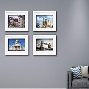 KAOIKO 16x20 Frame White Solid Wood With Mat 12x16 Wall Picture Poster Photo frames…