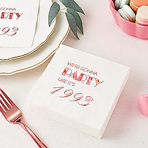 Crisky 30th Birthday Cocktail Napkins Rose Gold for Women 30th Birthday Party Decorations for Cake Dessert Berverage Table, 30th Birthday Party Supplies,50 Pcs Disposable Napkins, 3-Ply