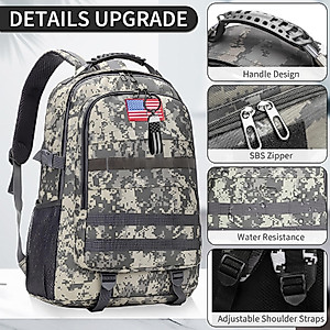TILYTADLY School Backpack For Boys - Camouflage Boys Backpack For Kids Teens Elementary Middle School - 4pcs Camo Boys Backpack With Lunch Box And Pencil Case，18″ Bookbag With Usb Charging Port