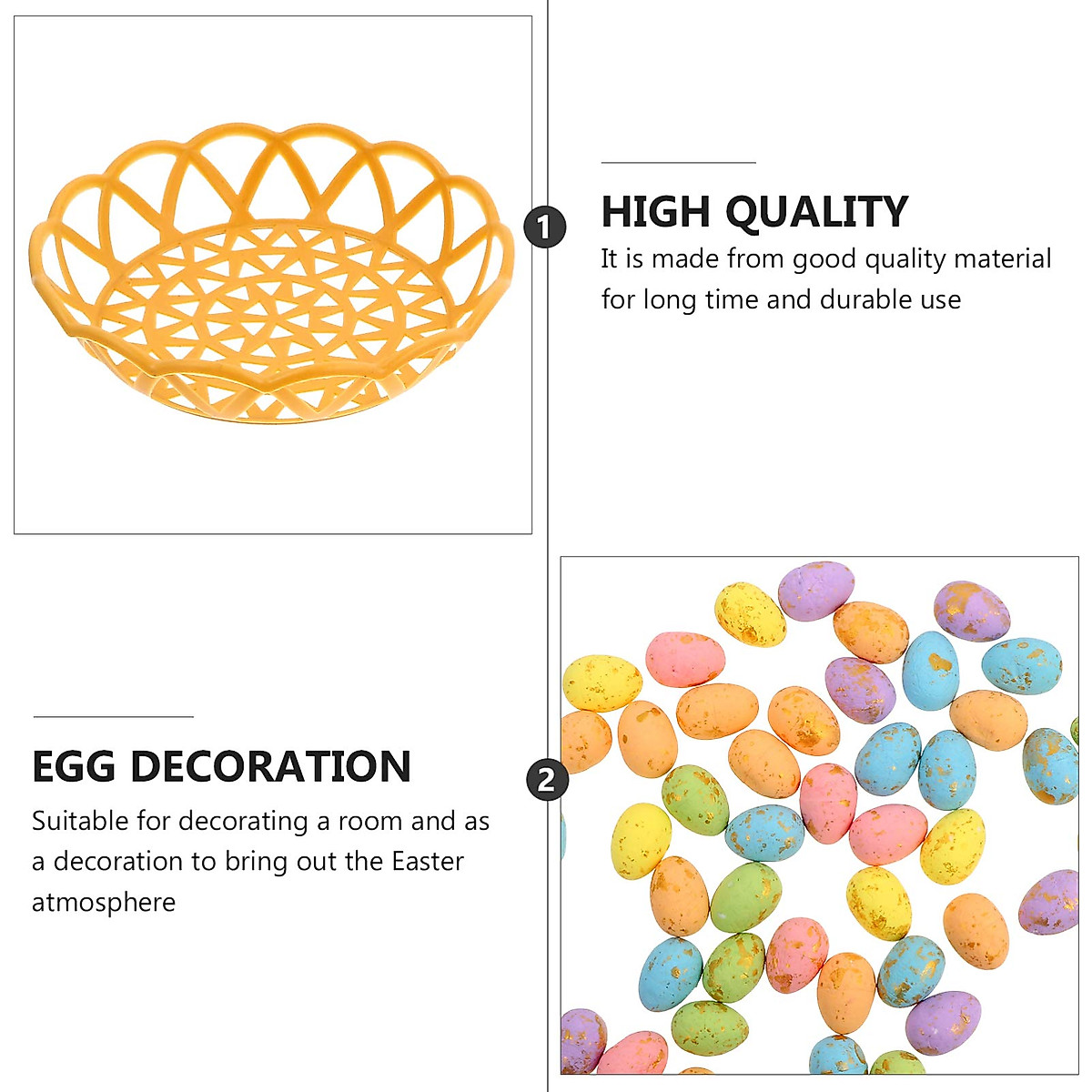 NUOBESTY 100pcs Easter Eggs Ornament Mini Foam Egg with Basket for Crafts and Spring Easter Party Decorations