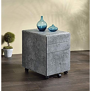 Acme Furniture Jurgen File Cabinet, Faux Concrete