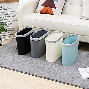VOSAREA Slim Garbage can Waste Basket Can for Waste bin Trash Basket Slim can Narrow Spaces Plastic Plastic Garbage Plastic Garbage can