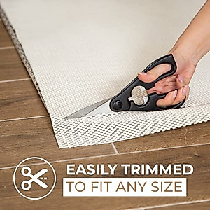 Non-Slip Rug Pad Gripper - 2 x 8 Ft Anti Skid Carpet Mat, Provides Protection for Hardwood Floors and Hard Surfaces, Extra Strong Grip and Thick Padding for Safe and in Place Your Area Rugs & Runners