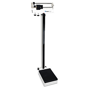HealthTeam Physician Mechanical Beam Scale with Height Rod, Up to 490 lb. Body Weight, HT485