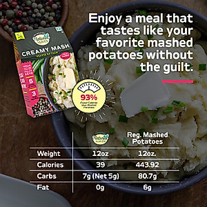 Natural Heaven Hearts of Palm Creamy Mash | Mashed Potato Alternative | Low Carb - 5g of Net Carbs | Gluten & Sugar Free | Keto Food | Paleo | Vegan | Vacuum Packed (12 Ounce – 1 Count)