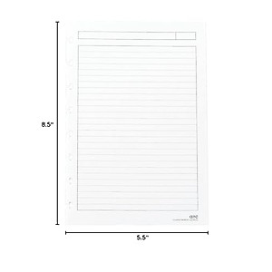 Staples Premium Arc Notebook Refill Paper 5.5 x 8.5, Narrow Rule, 50 Sheets, Creamy-White