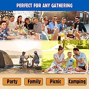 LIMOEASY Chilled Dip Bowl (2 Pack), 25oz Ice Serving Bowl with Lid for Parties, Cold Serving Dish for Hummus, Salsa, Guacamole, Sauces, Pasta