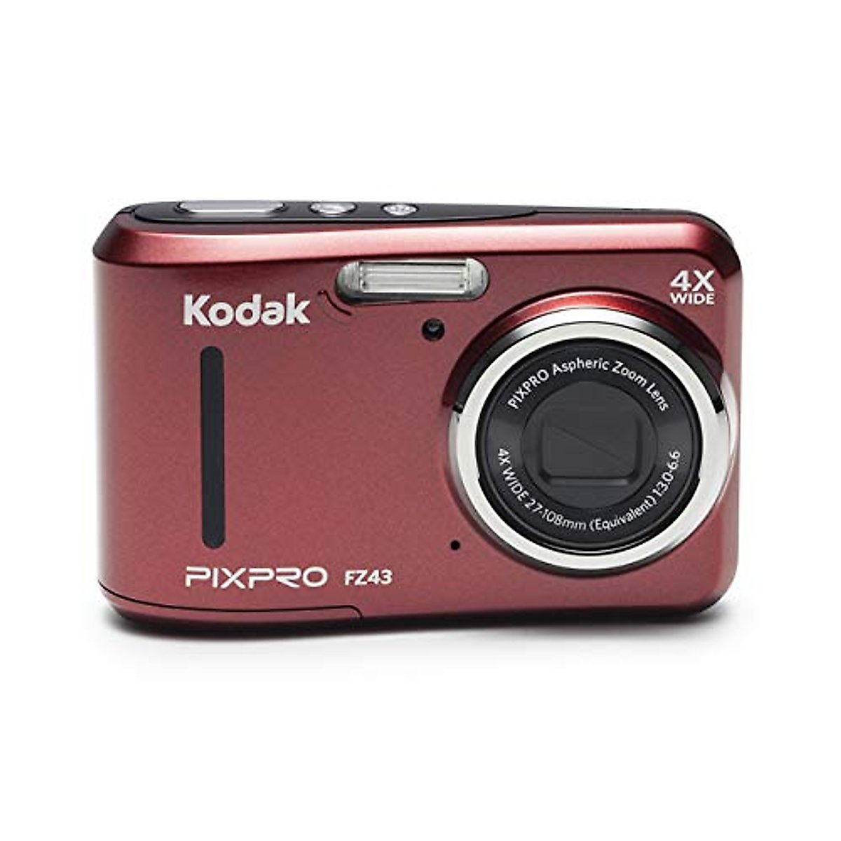 Kodak PIXPRO Friendly Zoom FZ43-RD 16MP Digital Camera with 4X Optical Zoom and 2.7" LCD Screen (Red)