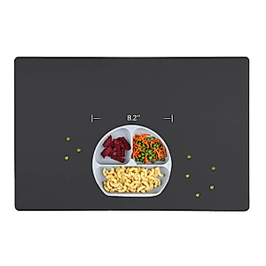 EPHome 2Pack Extra Large Multipurpose Silicone Nonstick Pastry Mat, Heat Resistant Nonskid Counter Mat, Table Mat, 23.6''x15.75'' (Black)