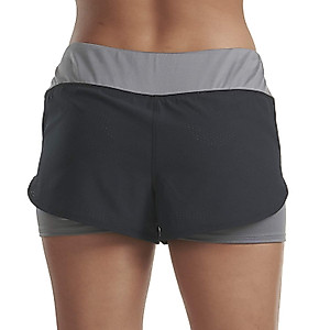 Spalding Women's Active Mesh Overlay Running Short, Regular and Plus Size, Navy, XL