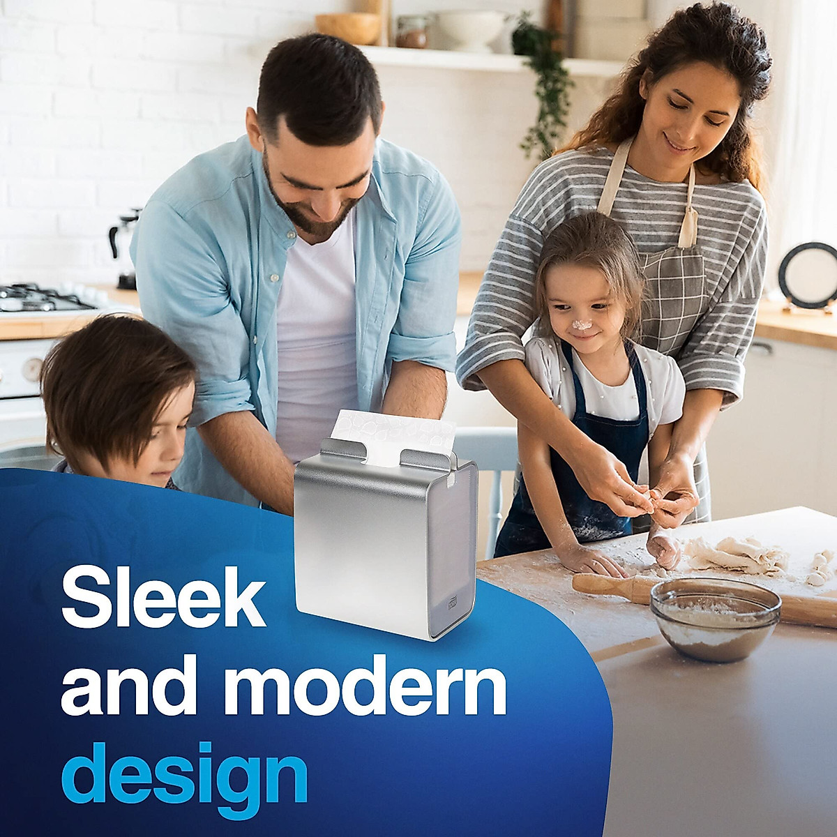 Tork Napkins Napkin Dispenser Image Xpressnap Tabletop Aluminum Napkin Holder for Everyday Use Holds Up To 150 2-Ply Napkins 8.23x7.1x5.91" (HxWxD)