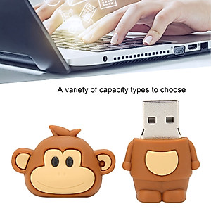 Cute Monkey USB Flash Drive, Cartoon Animal Monkey Thumb Drive, Pendrive Memory Thumb Stick, Gifts for School Students Kids Children Teacher Collegue Employees(128GB)