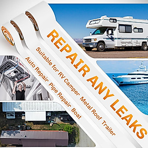 WELLUCK RV Roof Tape Sealant Roofing Tape, 4 Inch X 50 Foot Natural White RV Tape for Roof Repair Camper Trailer Boat Sealing Leak Repair, UV & Waterproof