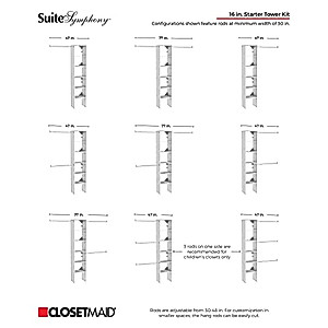 ClosetMaid SuiteSymphony Starter Closet 16-inch Wide Tower Kit Midnight Brown Wood Finish