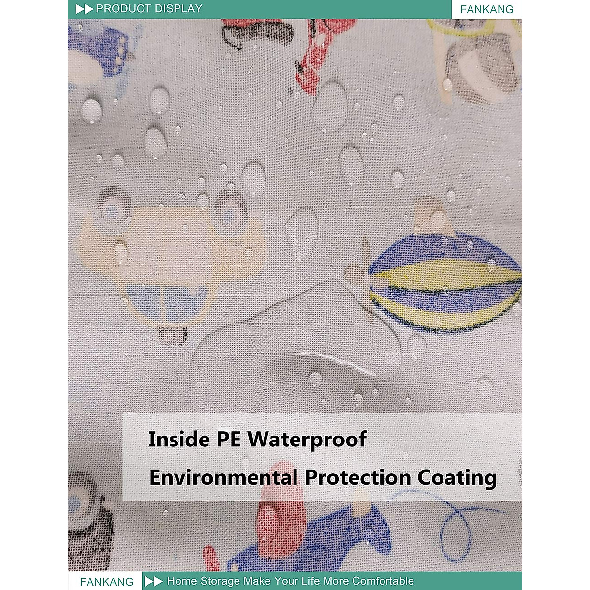 FANKANG Storage Basket,Nursery Hamper Canvas Laundry Basket Foldable with Waterproof PE Coating Storage, Office, Bedroom, Clothes,Toys (Rec-Car)