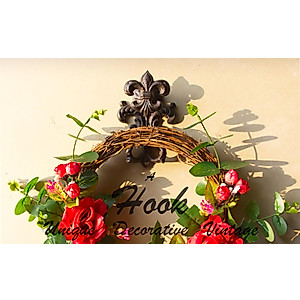 Stelalloy Decorative Wall Hook - Cast Iron Hooks - Black Coat Hooks Towel Hooks for Bathroom Hat Holder Purse Hook - Rustic Coat Hooks Wrought Iron Hooks - Garden Hooks - Pool Hooks