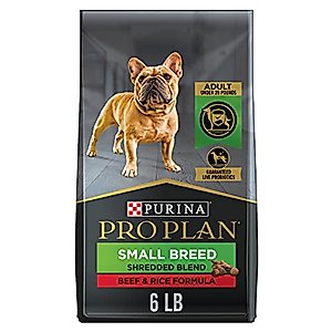 Purina Pro Plan High Protein Small Breed Dog Food, Shredded Blend Beef & Rice Formula - 6 lb. Bag