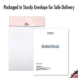 NobleWorks - 1 Beautiful Wedding Congratulations Notecard w/Envelope (Big 8.5 x 11 Inch) - Floral Layered, Newlywed Marriage Gift from All of Us for Bride, Groom - Watercolor Cake J2984FWDG-US