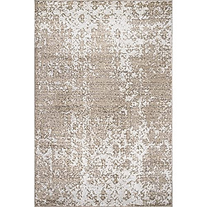 nuLOOM Deedra Modern Abstract Area Rug - 5x8 Area Rug Modern/Contemporary Beige/Ivory Rugs for Living Room Bedroom Dining Room Kitchen