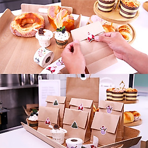 Magic Ants 500Pcs Happy Holidays Sticker, Christmas Stickers Roll Xmas Envelope Seals Stickers Adhesive Christmas Elements Stickers for Cards Gift Envelopes Boxes (Christmas Elements 3 Designs 1 Roll)