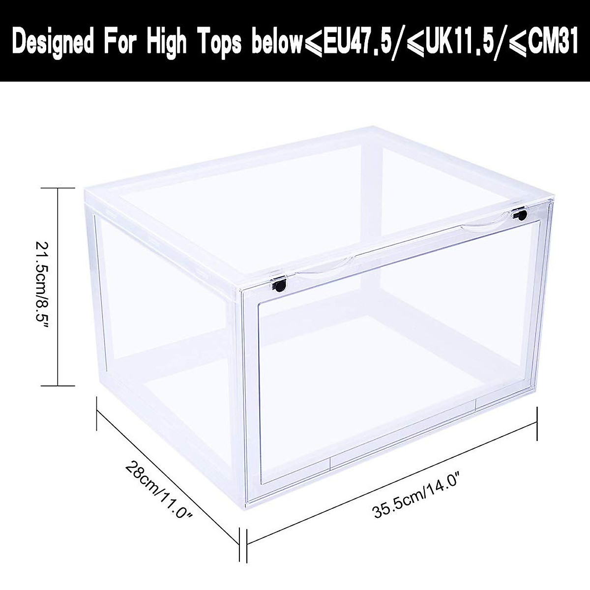 K.T.Z Shoe Storage Container Shoe Box Shoe Display Stackable Shoe display box Sneaker Box Stackable Clear for Men Women(D Style Transparent, 16 PCS)