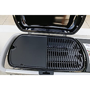 Uniflasy Cast Iron Griddle for Weber Traveler Portable Gas Grill, fits Weber 9010001 Traveler Portable Gas Grill, Cooking Griddle