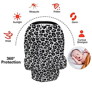 Nursing Cover Breastfeeding Scarf Snow Leopard Print Gray - Baby Car Seat Covers, Infant Stroller Cover, Carseat Canopy(913g)
