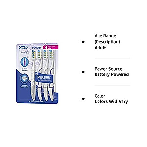 Oral-B Pulsar Vibrating Bristles Toothbrush, Medium, 4 Pack