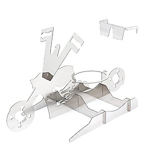 Hovico Portable Chicken Stand Beer American Motorcycle BBQ Stainless Steel Rack, Portable Beer Butt Chicken Stand, Beer Chicken Roaster, BBQ Chicken Rack for Outdoor Grills