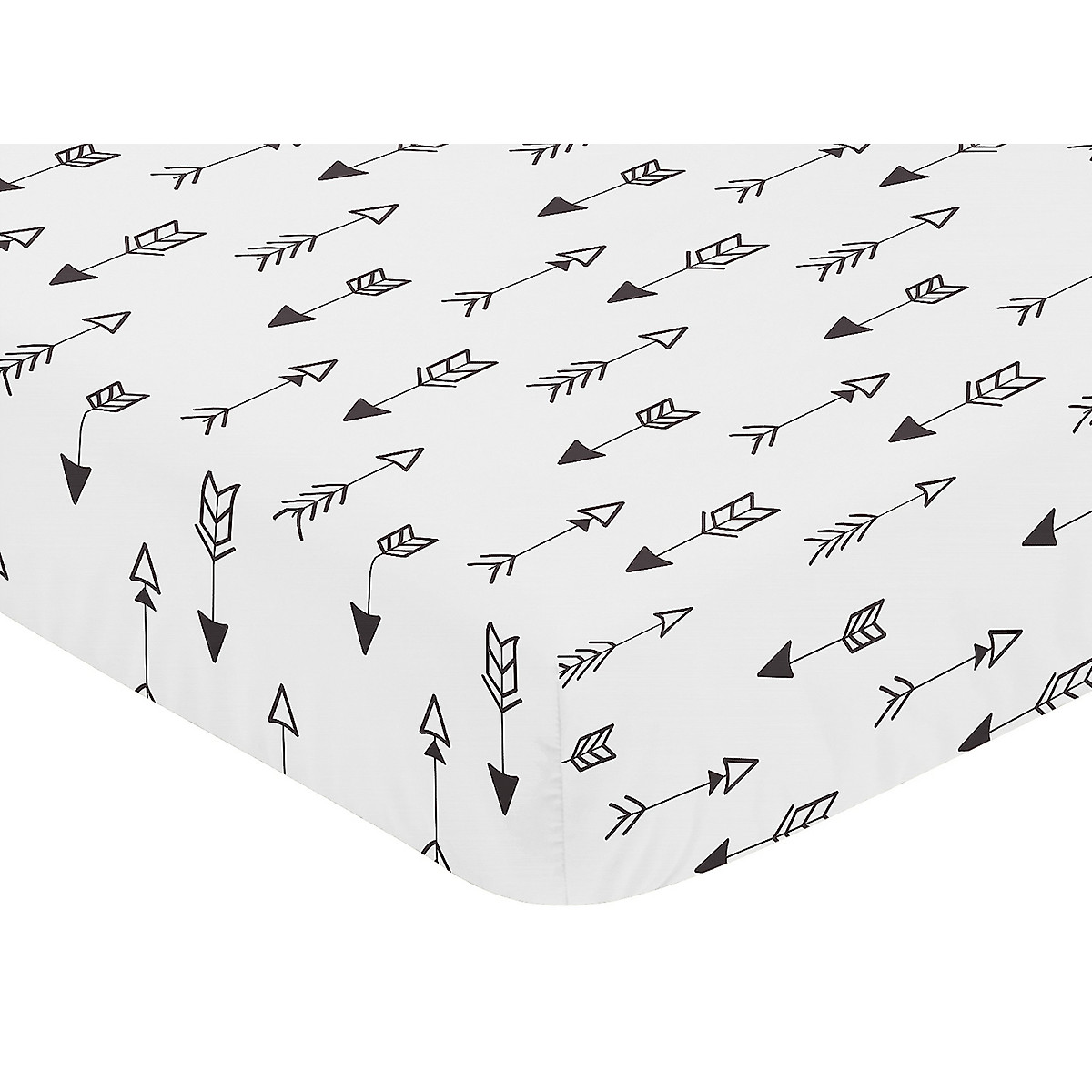 Arrow Print Fitted Crib Sheet for Black and White Fox Collection Baby/Toddler Bedding Set Collection