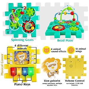 nicknack Baby Toy to 18 Months Musical Activity Cube, Busy Learning Activity Cube Toy with Bead Maze Shape Sorter for Toddler 1 Year Old Boy and Girl Gift