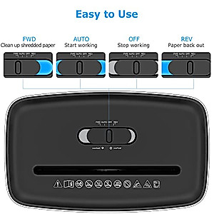 BONSEN High Security Micro-Cut Paper Shredder, 6-Sheet P-4 Home Office Shredder, Paper/Credit Cards/Staples/Clips Small Shredder with 4-Gallon Big Wastebasket, Black (S3101-M)