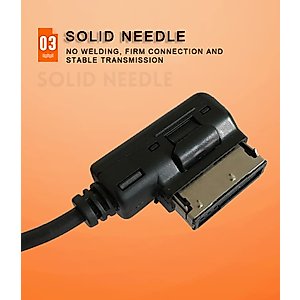 Car Audio Charging Adapter Cord Compatible with Apple iPhone 11 Xs Max XR X 8 7 6 for Audi A1/A3/A4L/A5/A6L/A8/Q3/Q5/Q7/TT, Music Charging 2-in-1 Conversion Cable