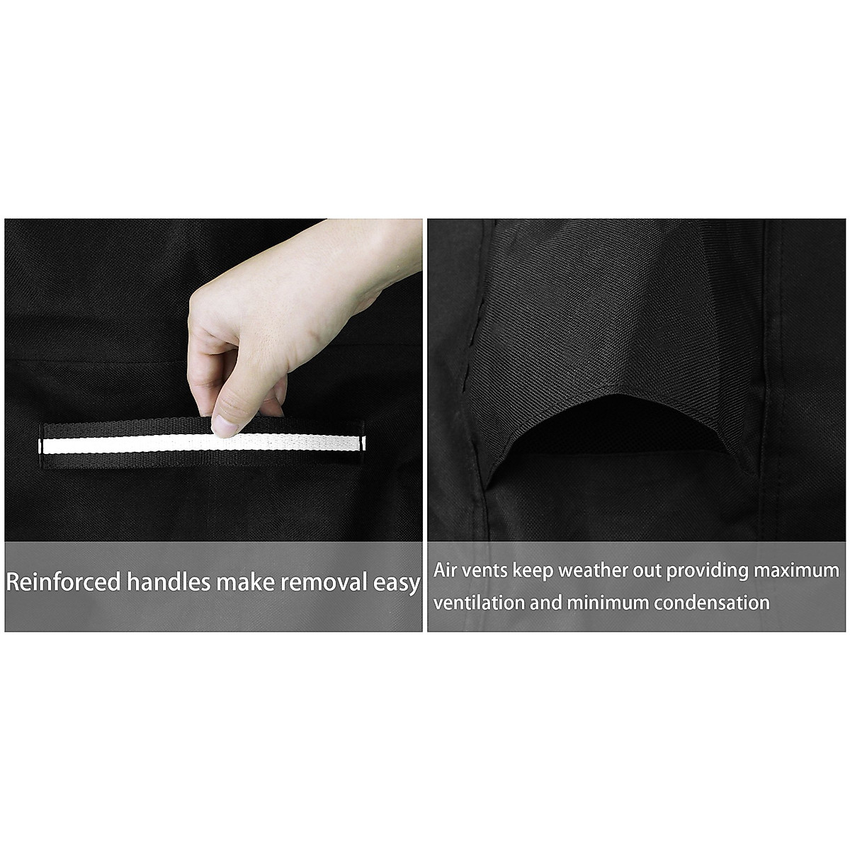 RosieLily Outdoor Table Cover Round, Patio Table Chair Set Covers Waterproof, Heavy Duty Outdoor Dining Table Covers, Patio Furniture Covers (70" Dx23.6 H, 1 Pack, Black)