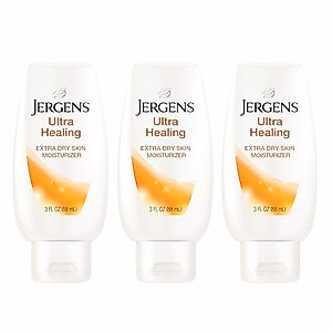 Jergens Ultra Healing Dry Skin Moisturizer, Body and Hand Lotion, for Long Lasting Skin Hydration, with HYDRALUCENCE blend, 3 Fl Oz (Pack of 3)
