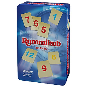 Rummikub in Travel Tin - The Original Rummy Tile Game by Pressman, Blue (B07GLGBW9X)