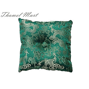Tibetan Satin Singing Bowl Cushion (Green)