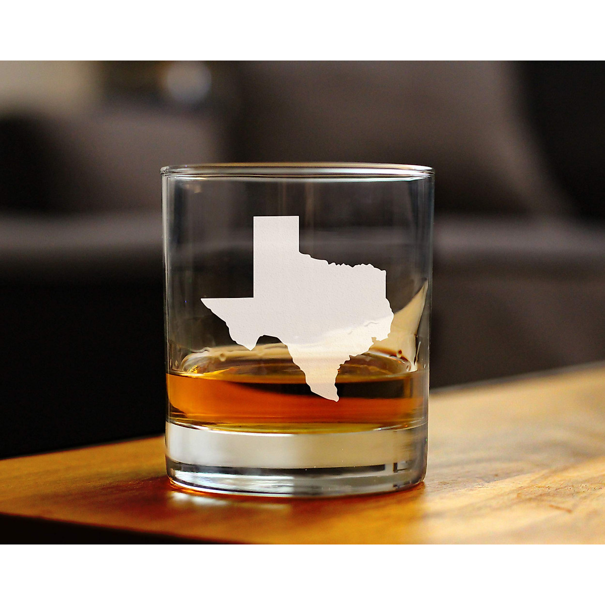 Texas State Outline - Whiskey Rocks Glass - State Themed Drinking Decor and Gifts for Texan Women & Men - 10.25 Ounce