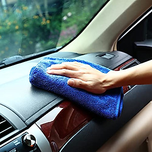 FIRELION Microfiber Cleaning Towel for Car, 5 Pack Large Drying Wash Detailing Cloth, 500 GSM, Ultra Absorbent, Lint-Free for Car, House, Kitchen, Window, 20" x 24"